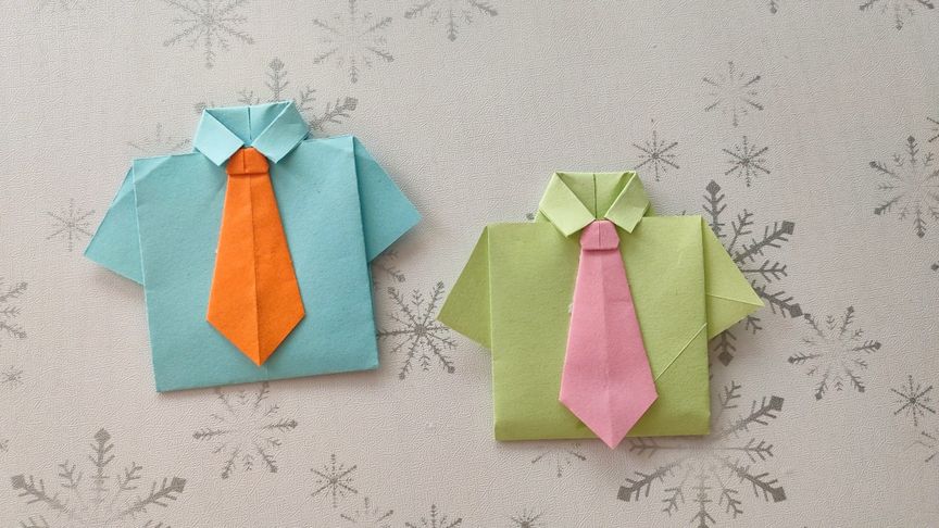 折纸:教大家折一款带领带的衬衫,成品非常好看#少儿招募计划#