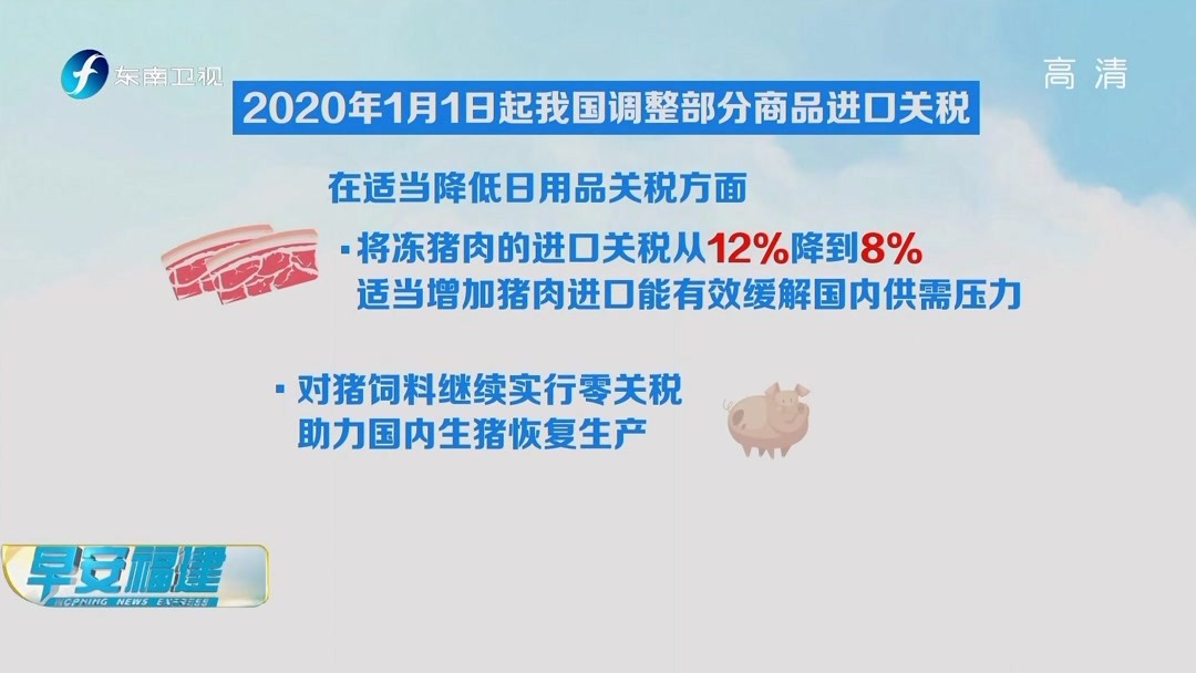   2020年1月1日起我国调整部分商品进口关税
