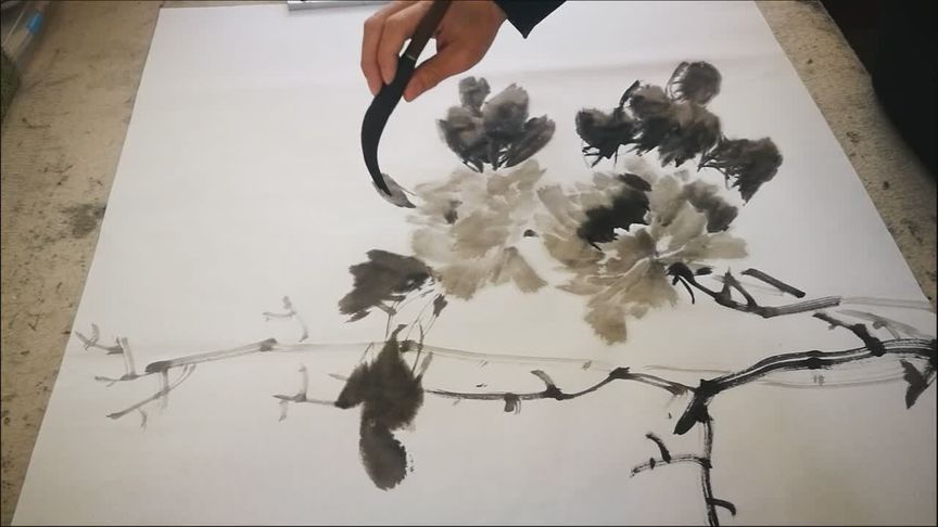 我画水墨牡丹,请您欣赏