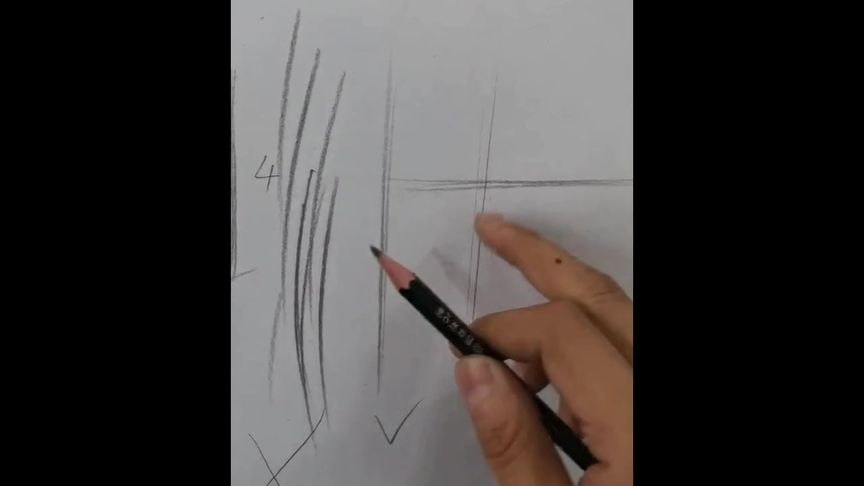 素描新手看过来!高手教你画线条!正确的握笔姿势、画线条的方法