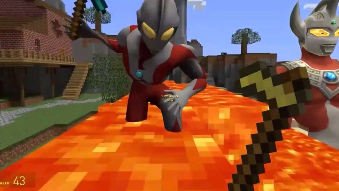 我的世界奥特曼模组:泰罗变成建筑大师?脑洞大开盖岩浆房子