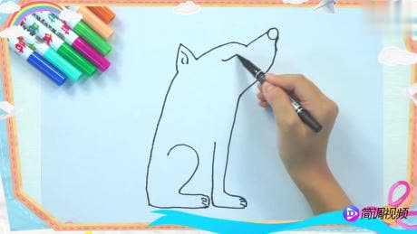 狼儿童简笔画教程4分钟学会,简单又好看!