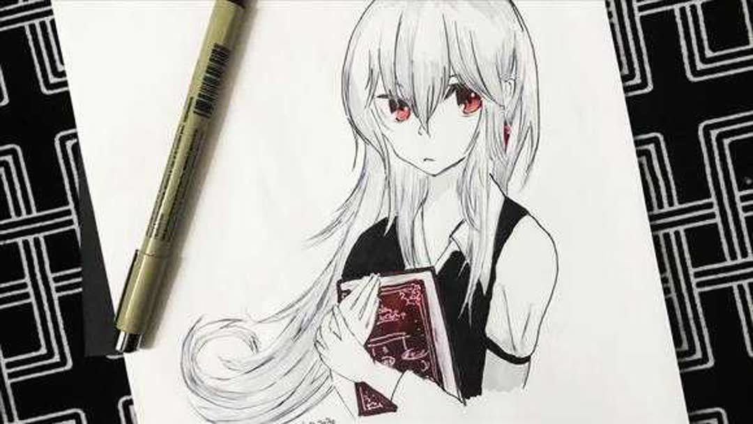 【坚持画画NO.52】手绘动漫女生,充实的日子过得很快 继续加油!