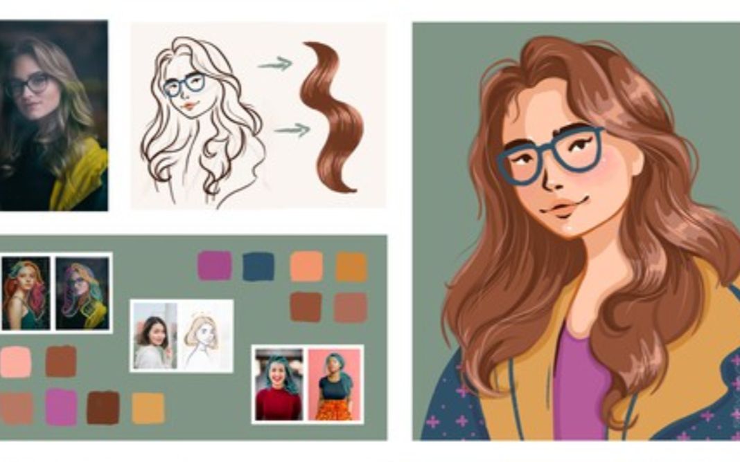 Procreate人物角色头发设计数字绘画技术视频教程 RRCG