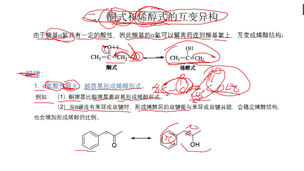 有机化学大讲堂基础课程片段——烯醇式含量的比较