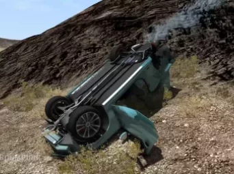 BeamNG模拟汽车卡车碰撞