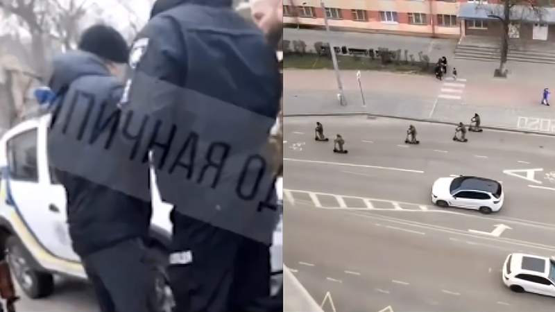 强制征兵!乌克兰敖德萨征兵机构街头暴力抓人,一旁女士大声制止