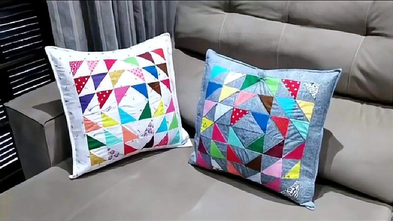 用碎布头制作漂亮的拼布靠背抱枕