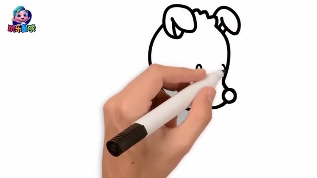 儿童绘画技巧小狗简笔画教学