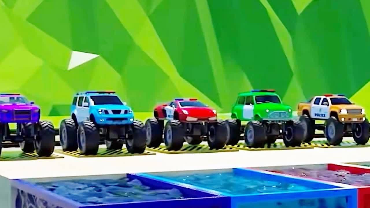 工程车系列之越野车 救护车 起重机 英文益智早教动画