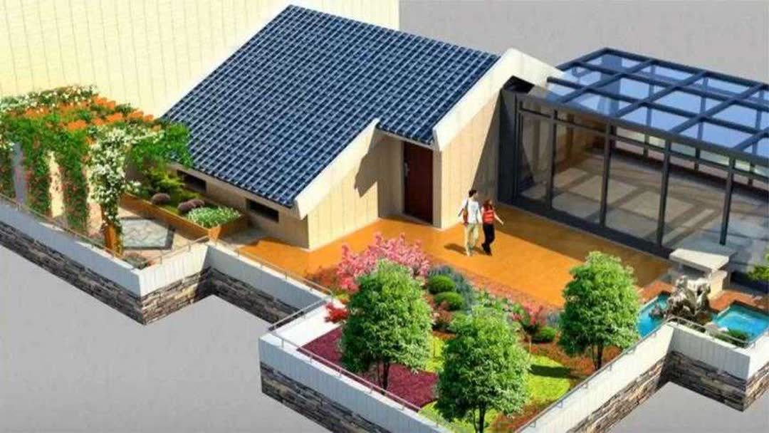 露台花园景观设计案例效果图入户花园房顶绿化房顶花园景观效果图