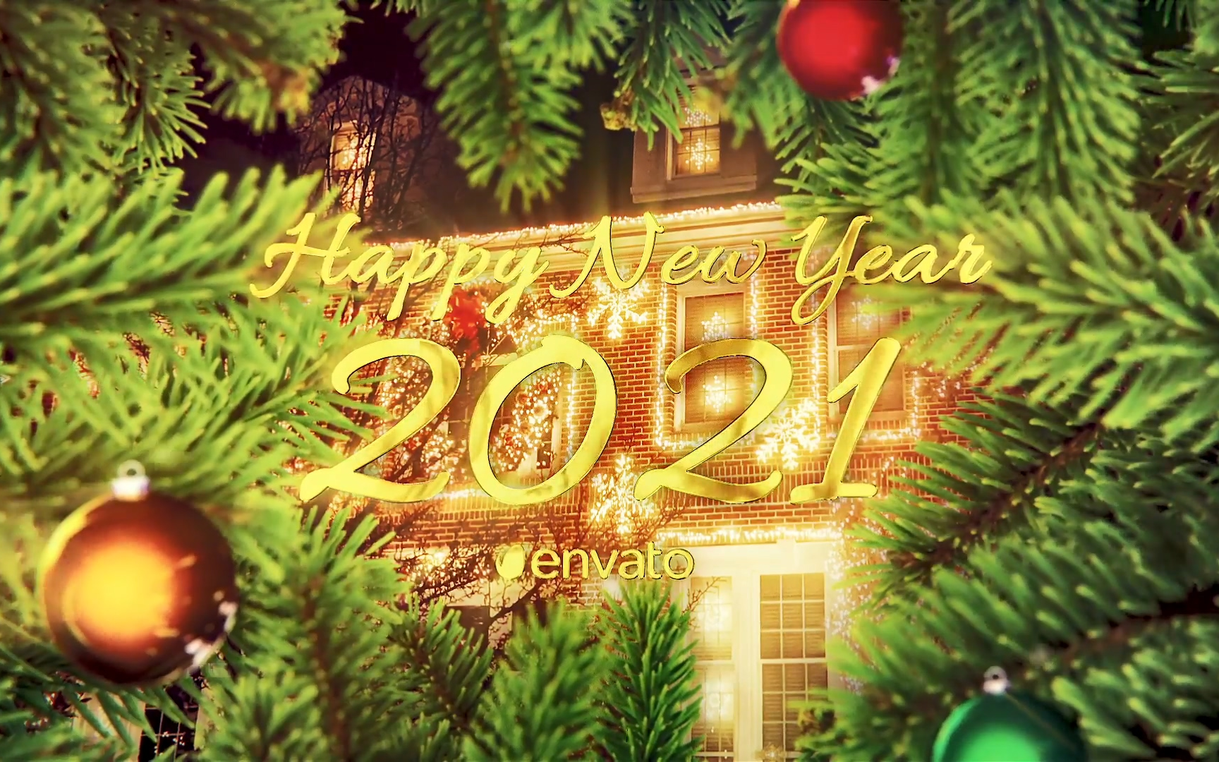 AE模板-新年倒计时模板金色文字效果可更换任意年份