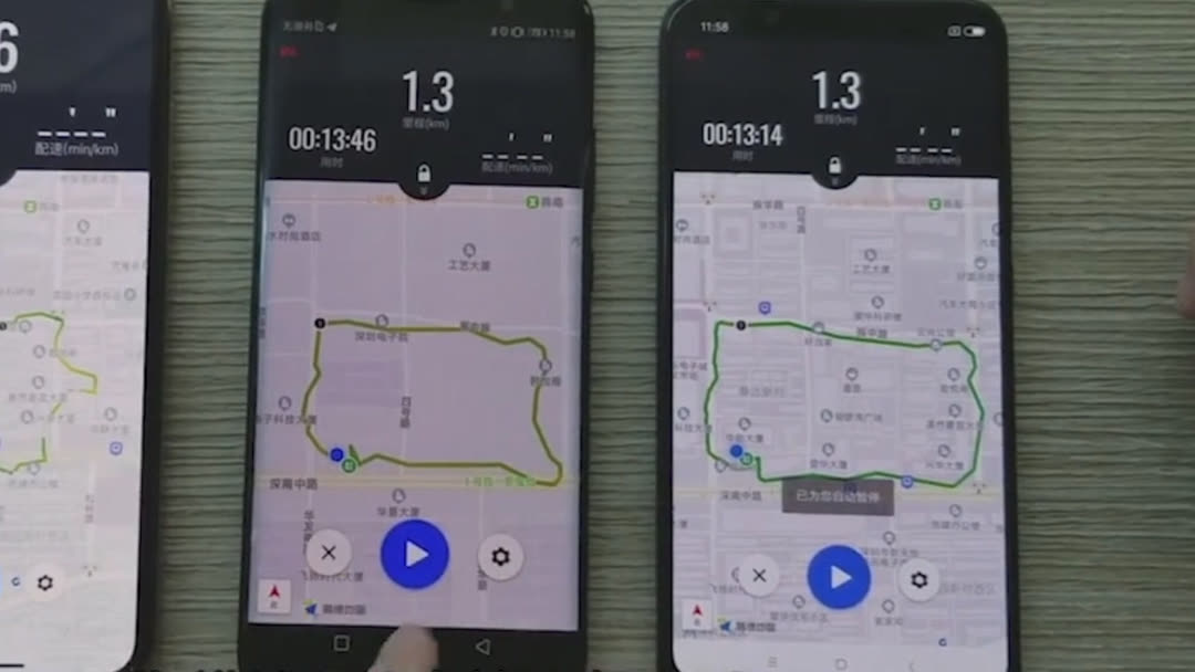 苹果华为小米三台手机同时GPS测试,这差距看得我心里直发慌!
