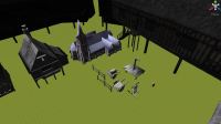 unity3D卡通风格城堡场景 房屋民居教堂手推车模型