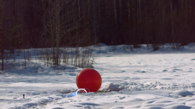 氧气和乙炔充进气球,放在冰湖上会发生什么?.