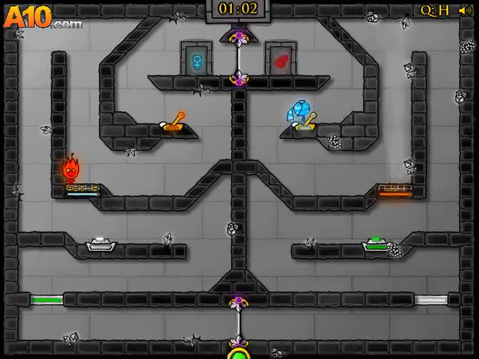 森林冰火人勇闯水晶庙限时机关快点跑游戏