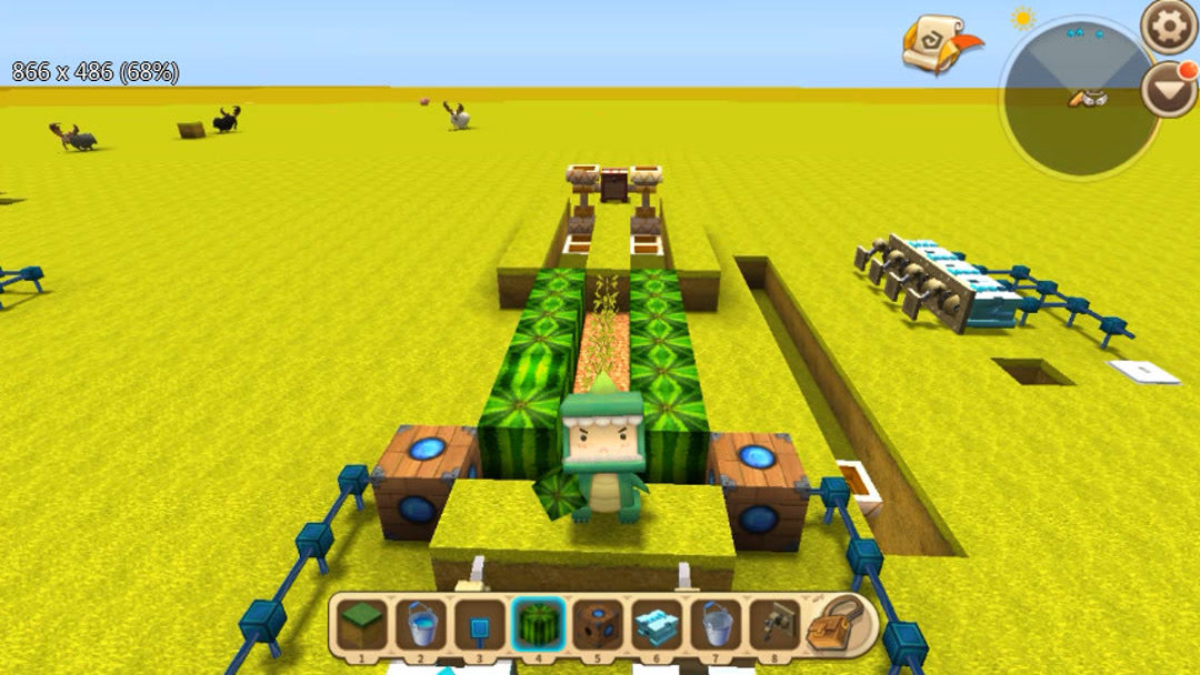 迷你世界:生存全自动收西瓜机器,简单耐用。