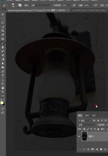 一秒点亮路灯夜晚开灯效果ps