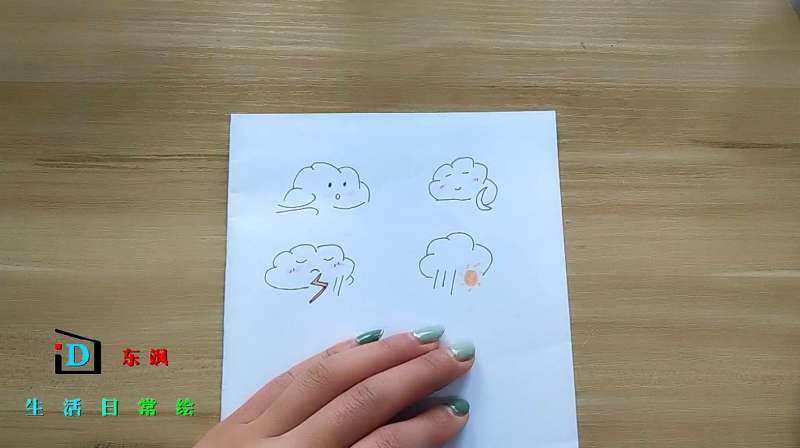 手绘几种可爱的天气简笔画(下),更多的天气小可爱们来了