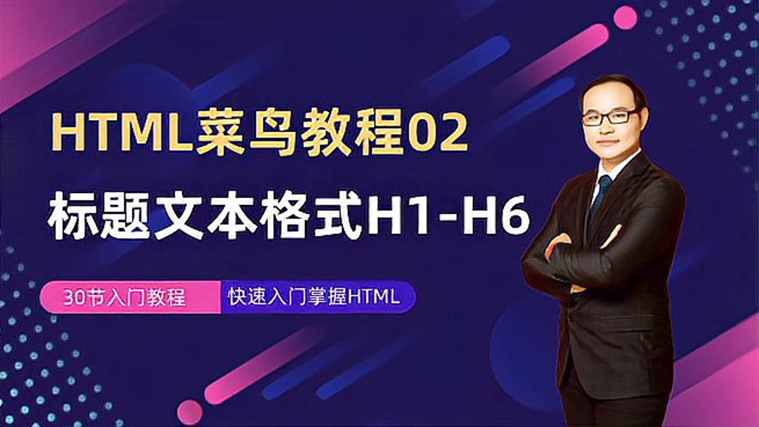 html菜鸟教程02:标题文本格式H1-H6标签,6级标签中,h1最重要