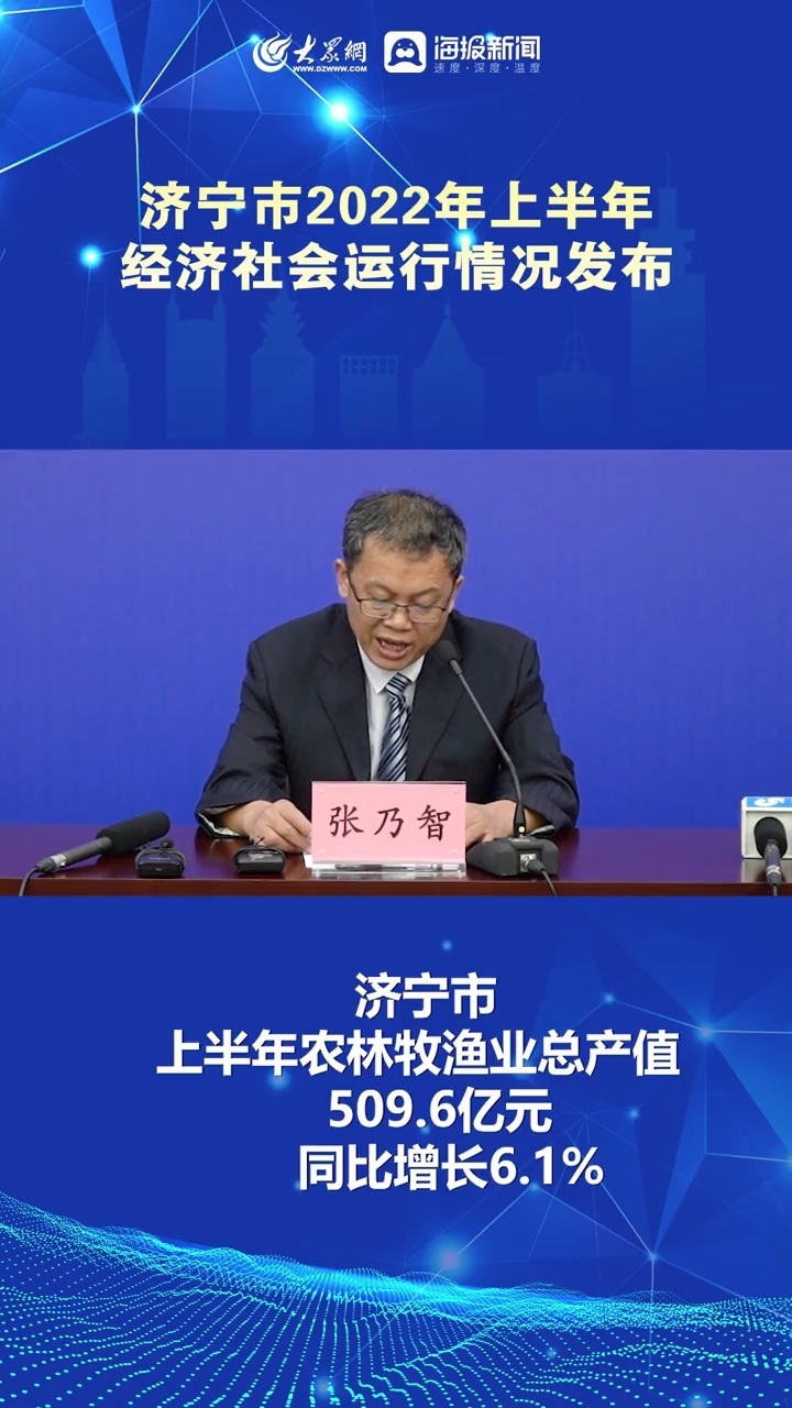 上半年济宁农林牧渔业总产值5096亿元 同比增长61#济宁 #经济