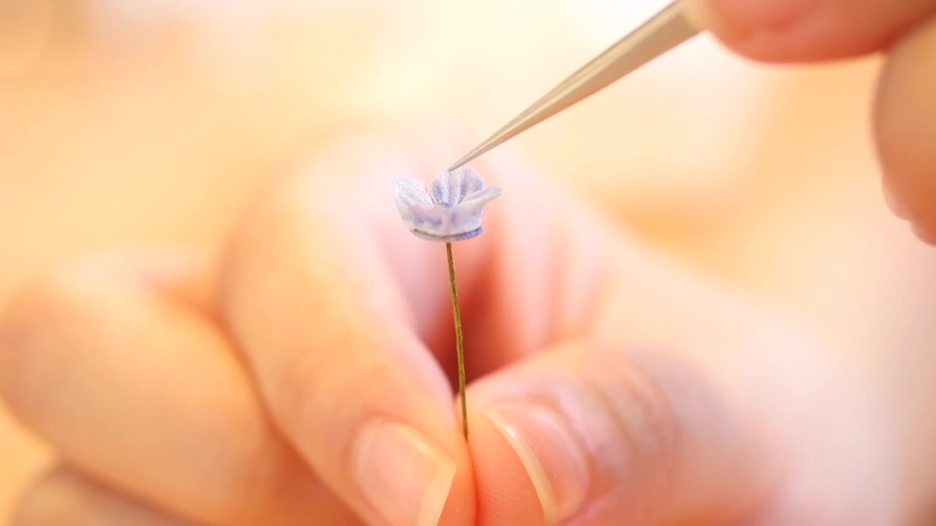 ...花簪 绣球花 紫阳花 发饰 传统手工搬运油管大大 kappa老师 视频教程