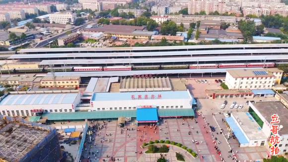 航拍河北石家庄火车北站