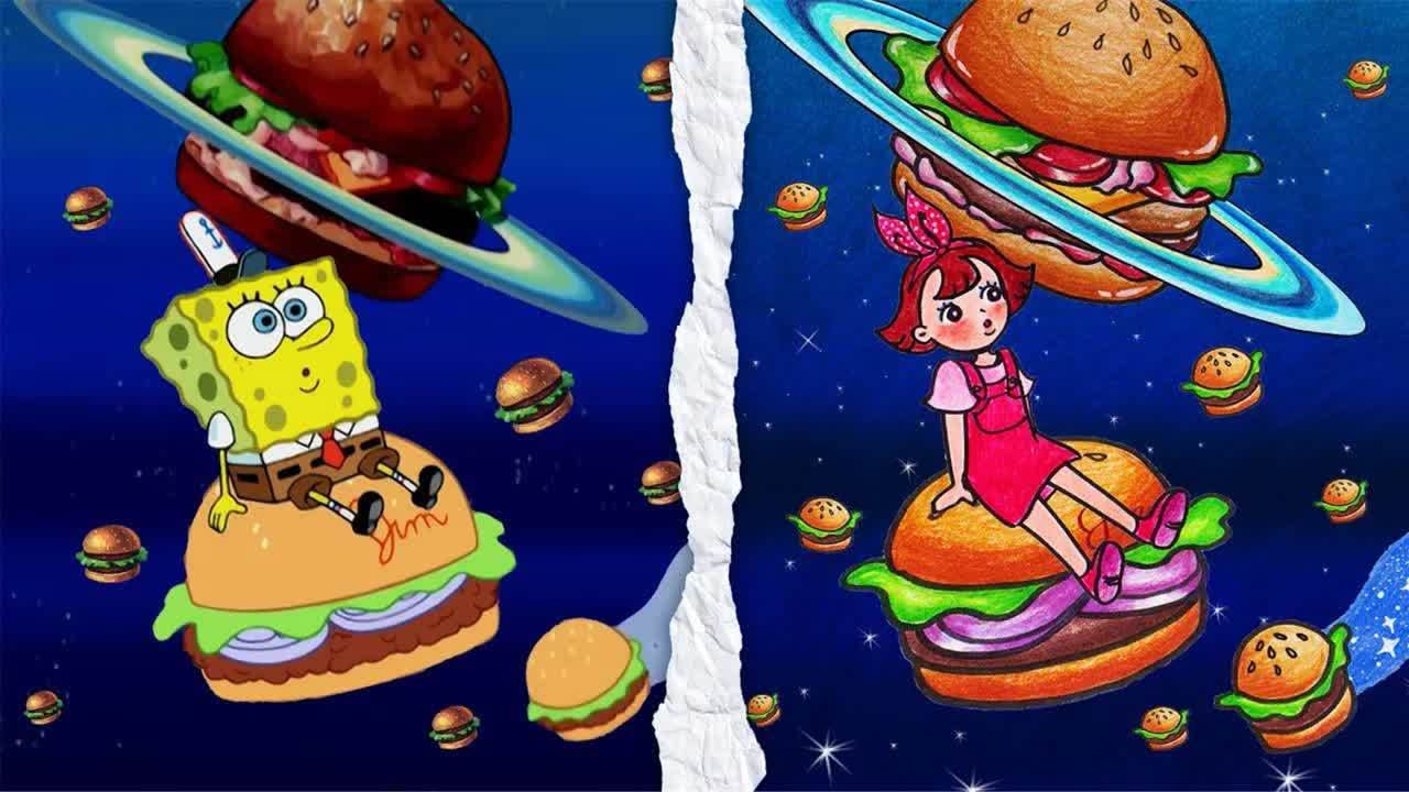 趣味定格动画:小美来到海绵宝宝的世界,会发生什么有趣的事情呢