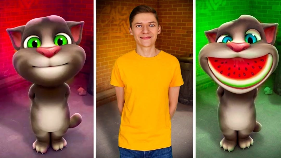 搞笑模仿秀:男孩搞笑模仿汤姆猫,吃西瓜和冰淇淋的动作!