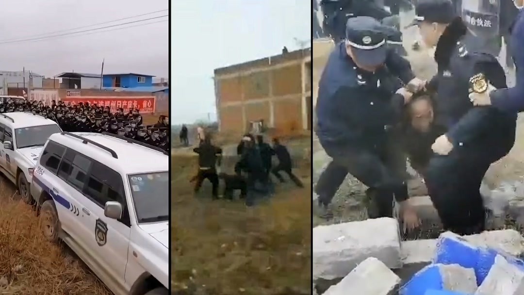 云南昭阳区违建拆除,群众与执法人员发生摩擦,现场混乱