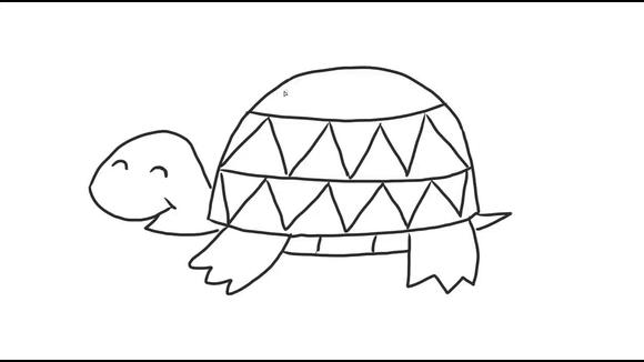 三分钟简单的画完一个可爱的乌龟幼儿亲子简笔画