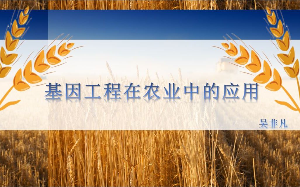 基因工程在农业中的应用