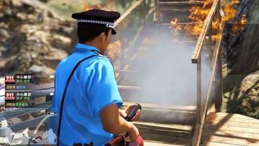 GTA5模拟警察:日常街上巡逻,调度中心给了个火灾任务