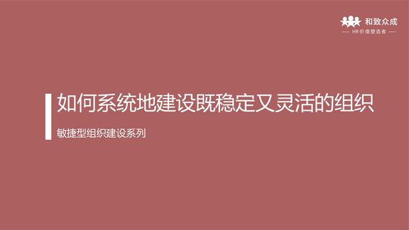 企业如何系统地建设既稳定又灵活的组织?