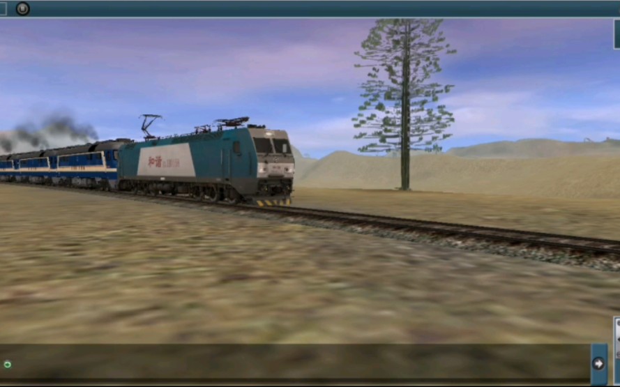 实况模拟列车HXD1B 0158回送5台DF8B通过