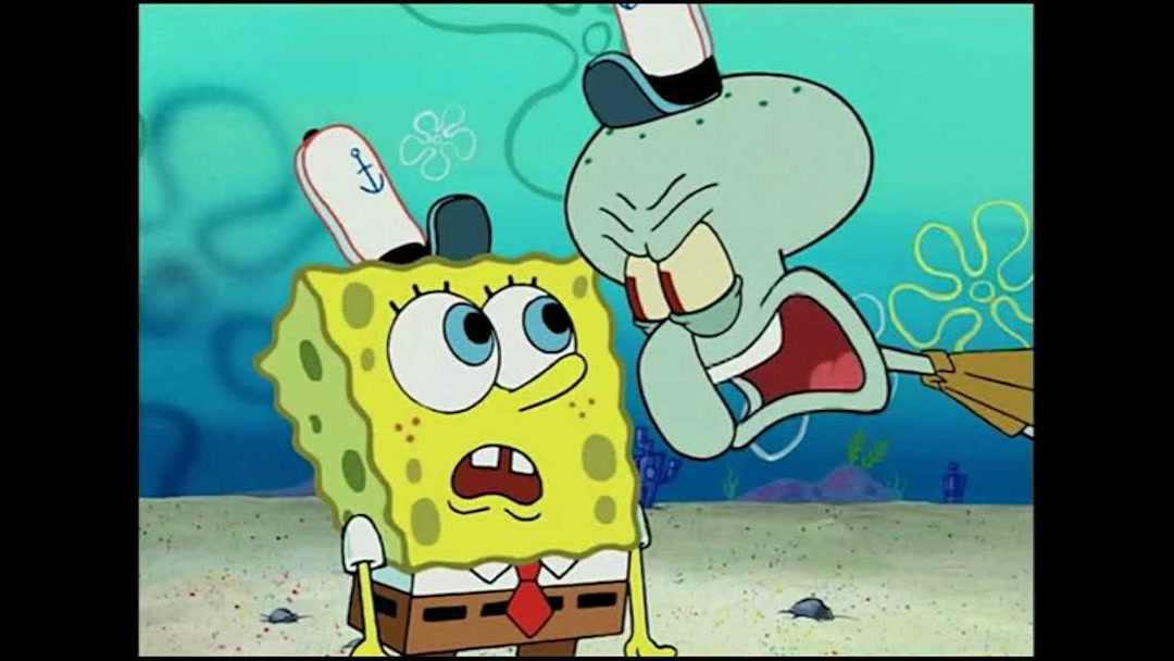 海绵宝宝做美味的汉堡。