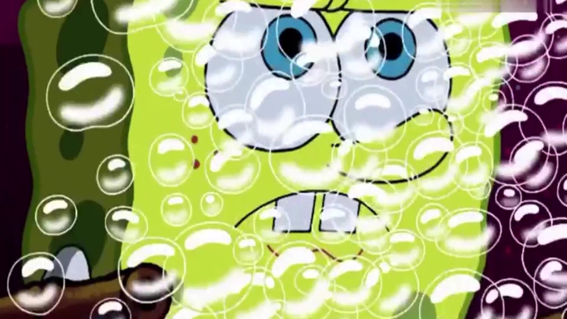 从没看过恐怖片的海绵宝宝哈哈哈哈太可爱了