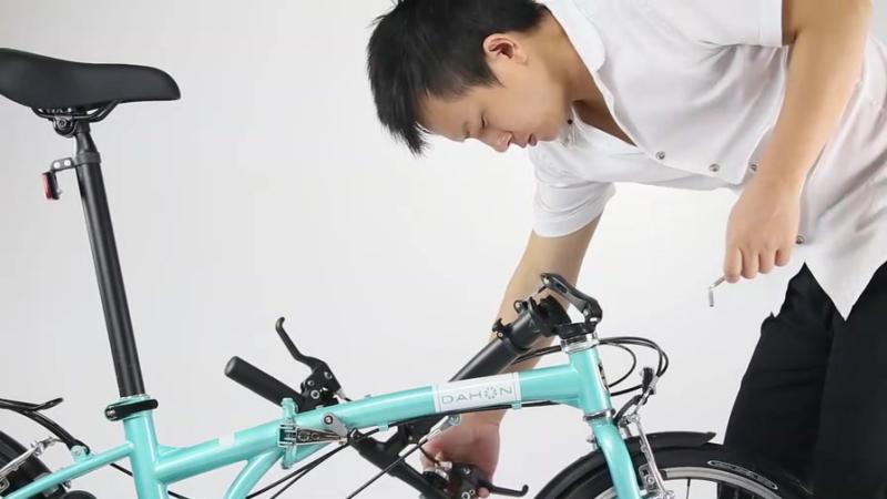 大行入门级折叠车碗组竖管松动调节(调整底座)