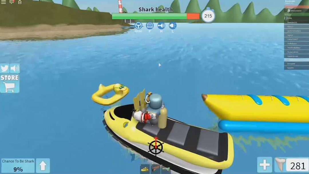 屌德斯解说 Roblox鲨鱼生存模拟器 开着潜水艇和骨鲨