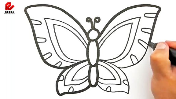 儿童色彩画启蒙教程,花蝴蝶简笔画填色,涂色,你学会了吗