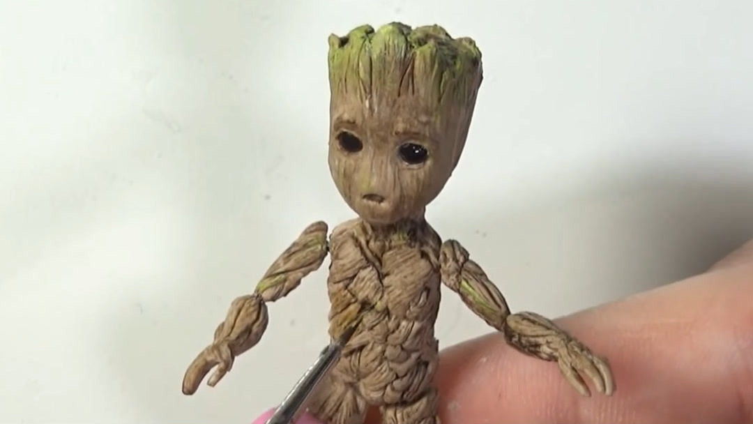 手办:用橡皮泥制作复联里面的树人格鲁特,这技术怎么练的啊