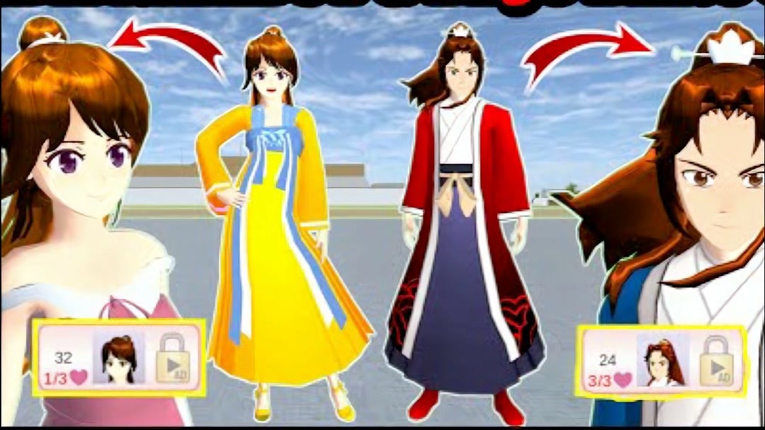 樱花校园模拟器:樱花城市了古代服装,都可以拍电视剧了