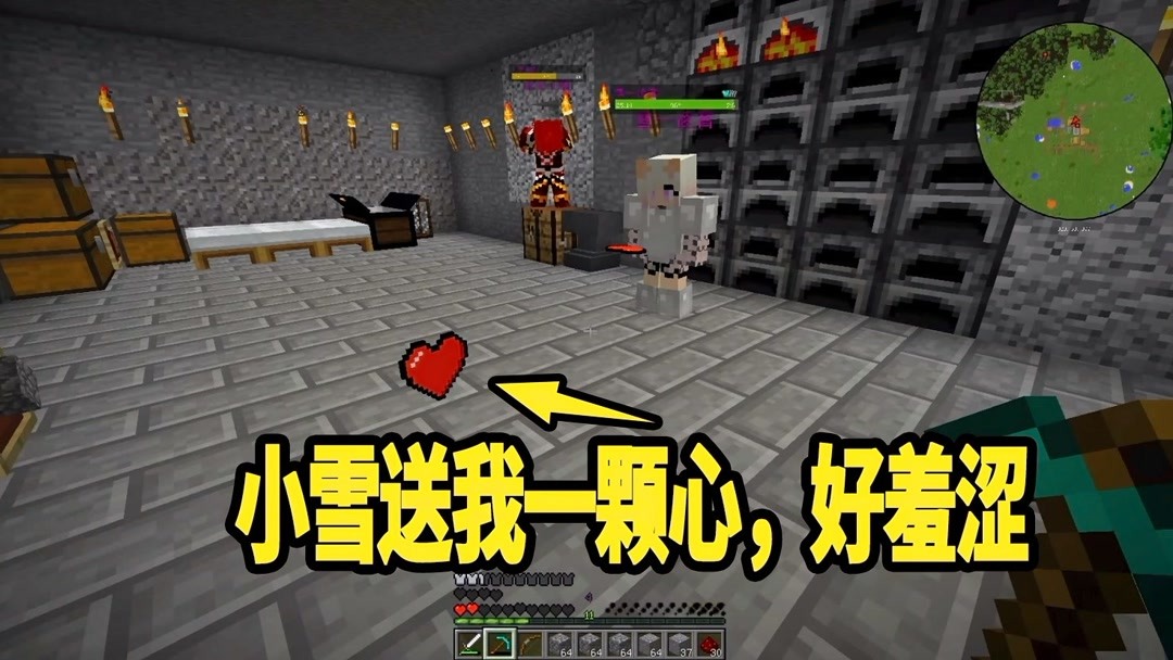 我的世界吸血鬼生存44:肥猫挂之前,小雪不给血瓶却给我一颗心?