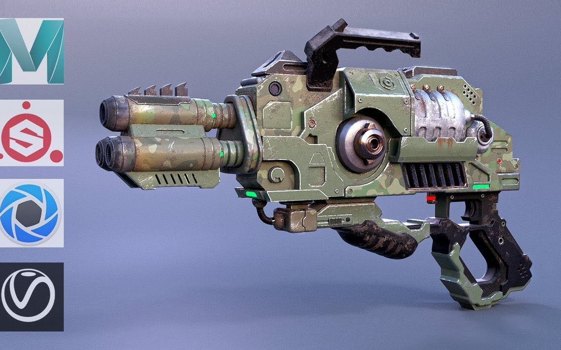 【3D建模】科幻武器建模加纹理