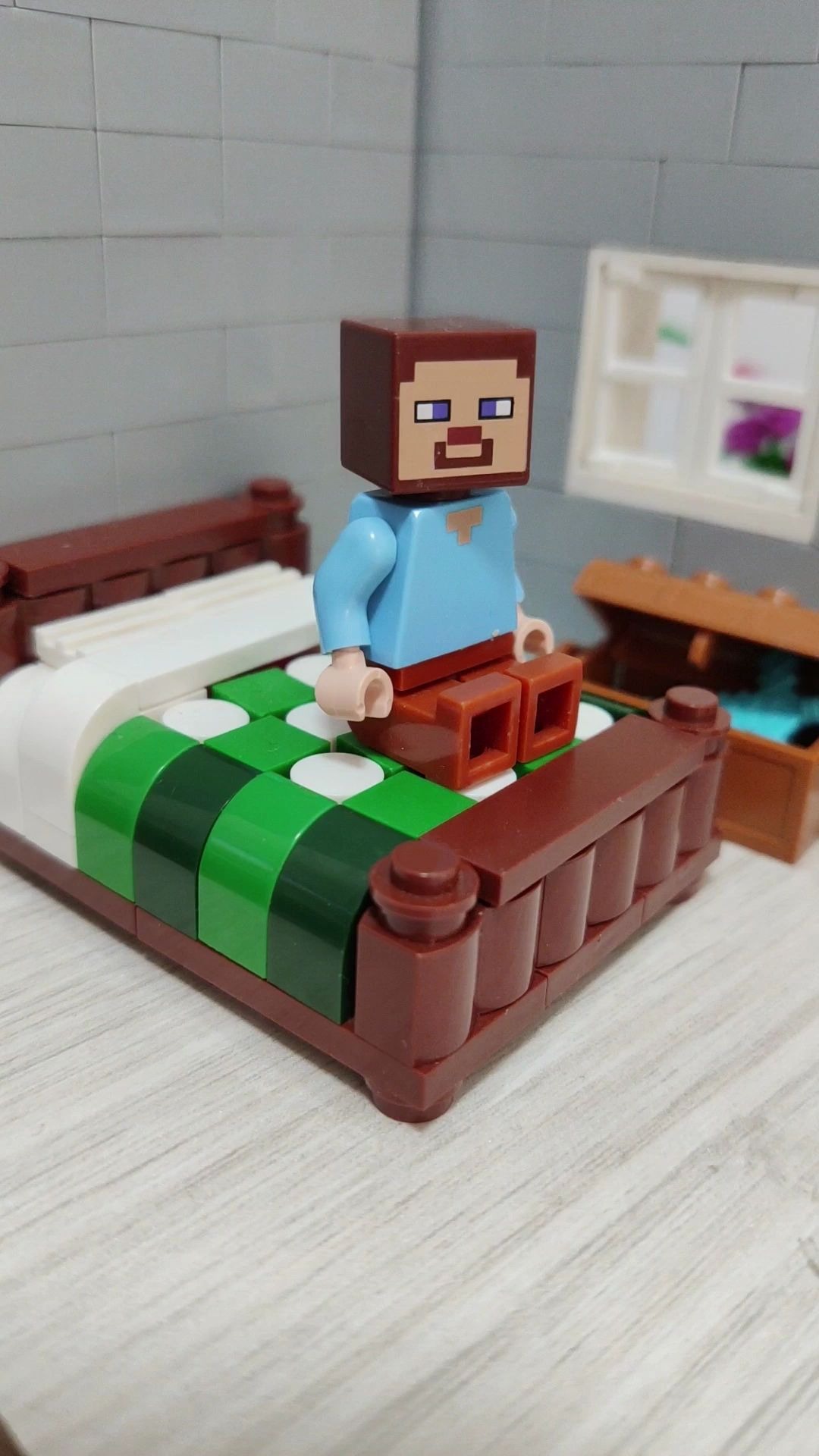 乐高积木定格动画之我的世界谁来帮史蒂夫关一下灯