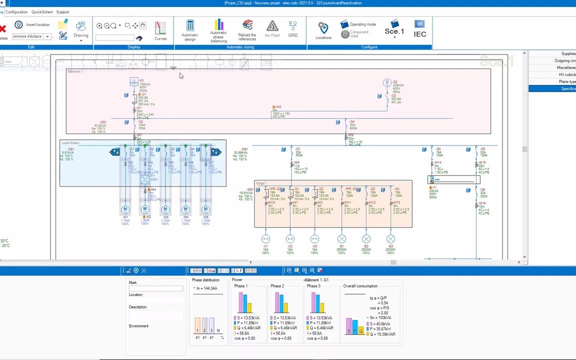 【供配电计算】eleccalc 充电桩配电设计与计算案例