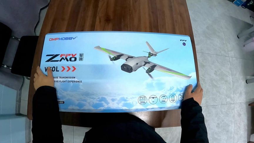 垂直起降 第一视角飞行FPV固定翼测试 omphobby 朗宇 zmo #航模