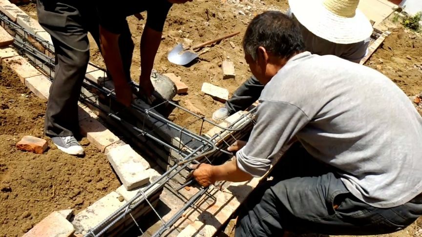 你见过农村建房子打圈梁吗?