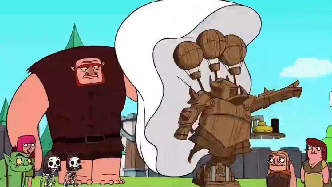 皇室战争动画片 心灵手巧的巨人做了个仿制皮卡一号