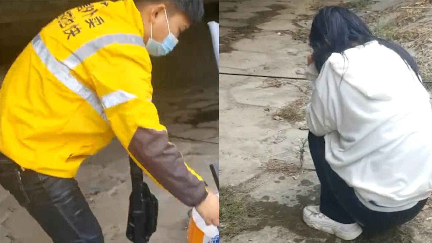 外卖小哥跳河救轻生女孩 施救成功后浑身湿透 马上接着送餐